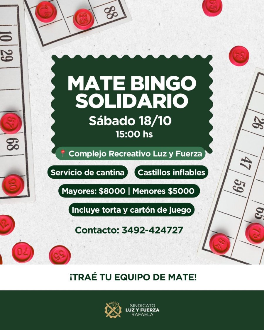 Mate bingo solidario: jornada a beneficio de la realización de pelucas ...